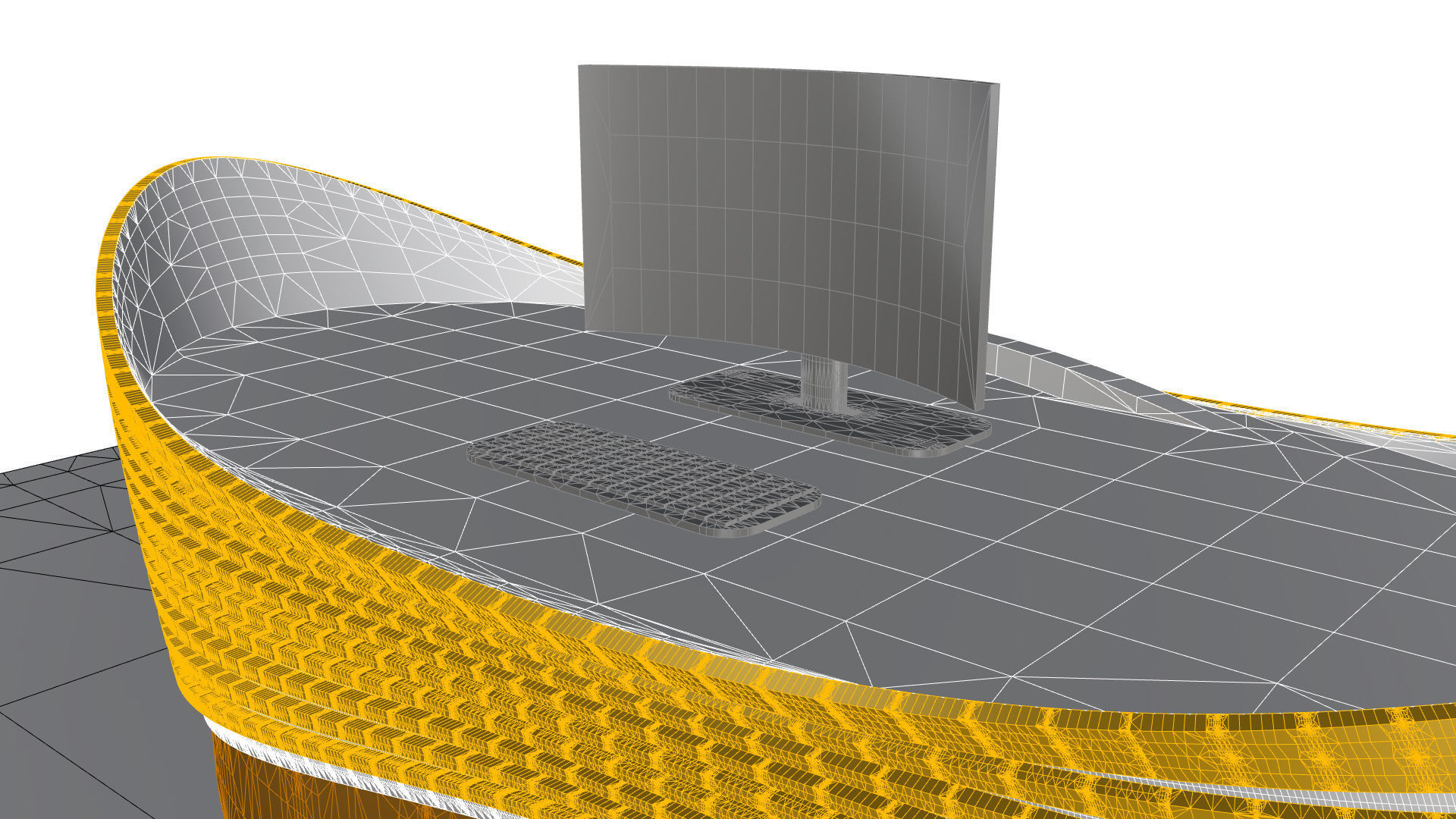 Parametric Wavy Reception Desk 3D model | CGTrader