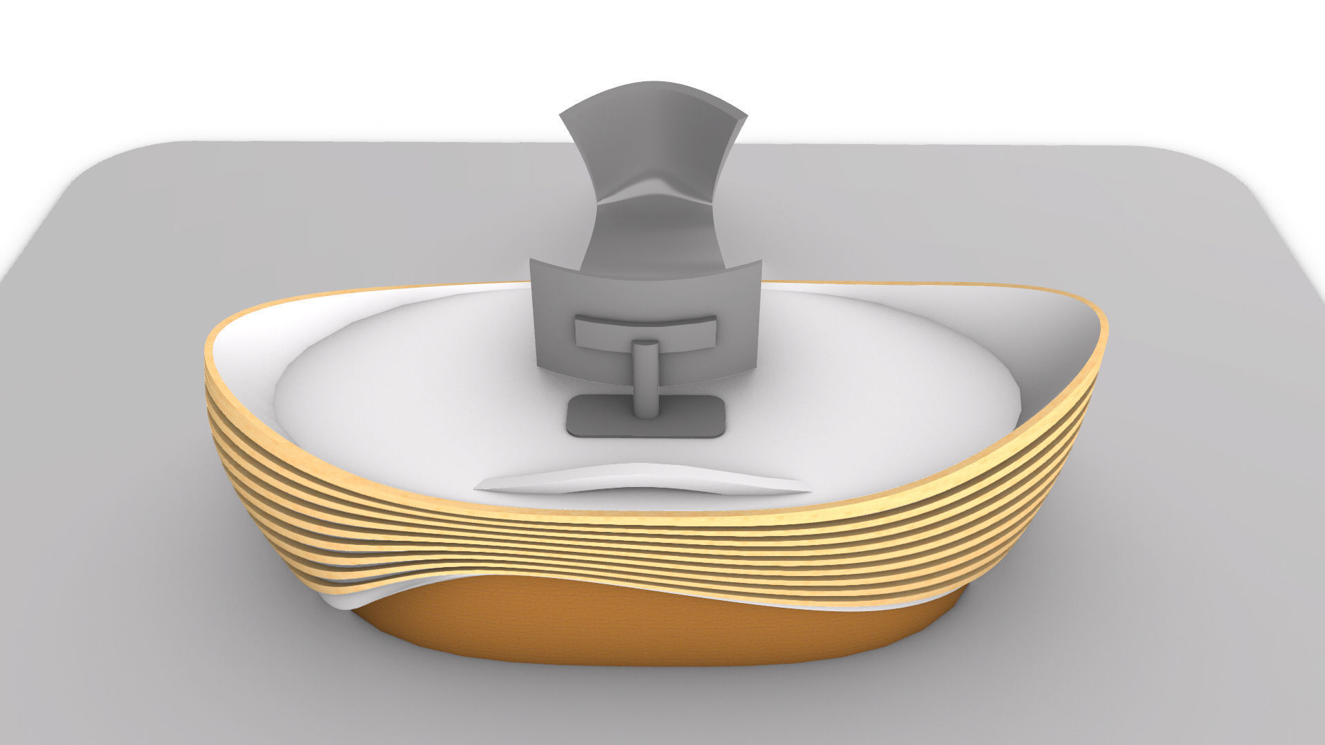 Parametric Wavy Reception Desk 3D model | CGTrader