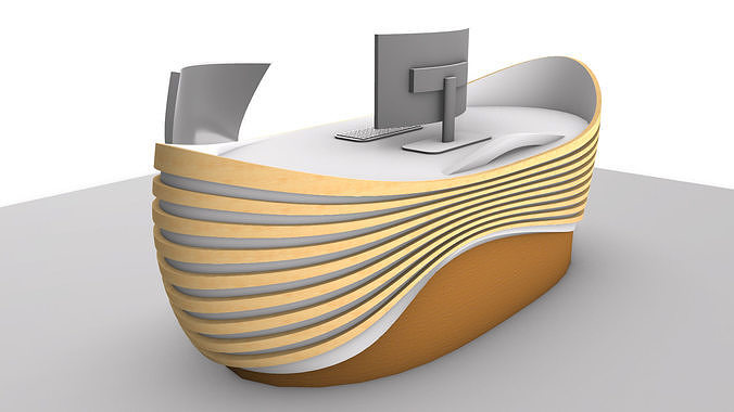 Parametric Wavy Reception Desk 3D model | CGTrader