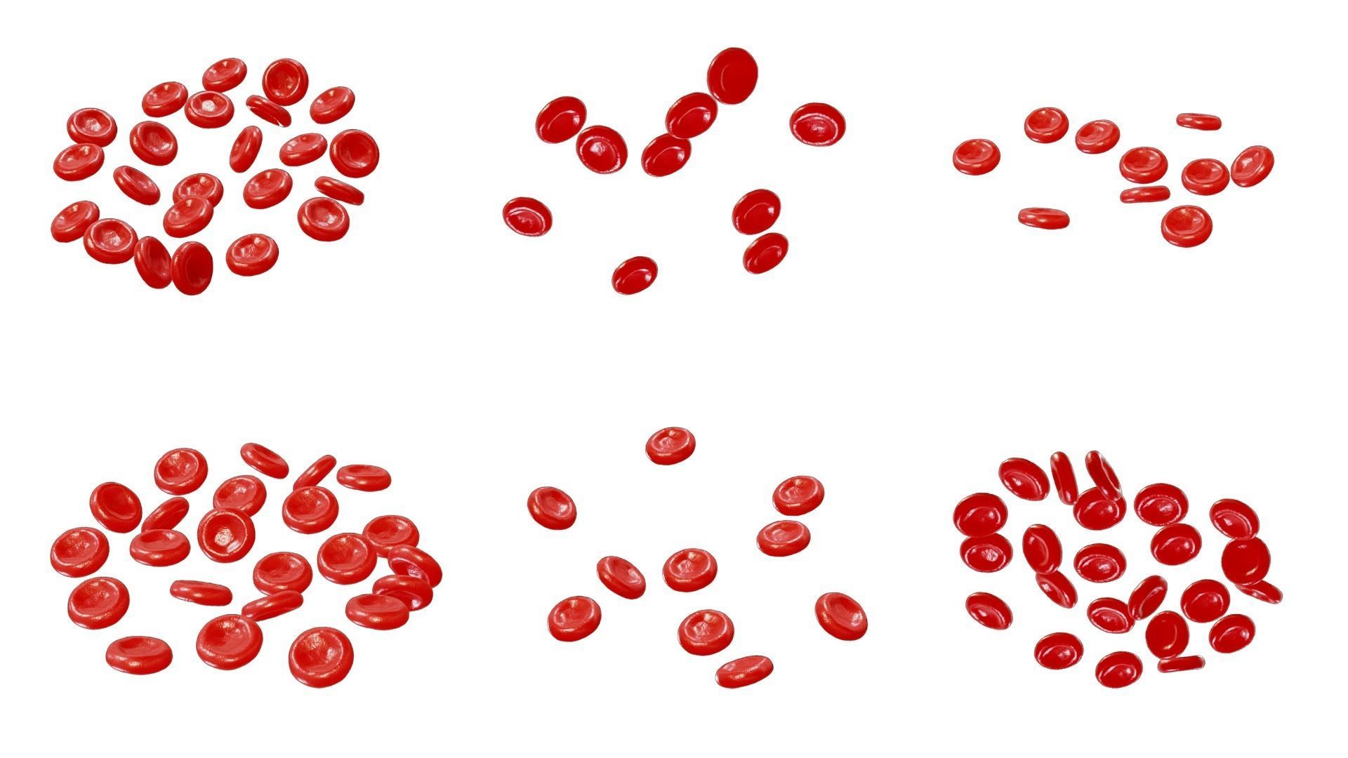 Normal Blood Cells vs Anemia 3D model | CGTrader