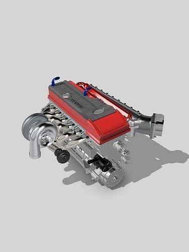 3D model Ford Barra Turbo Engine LOW POLY VR / AR / low-poly | CGTrader