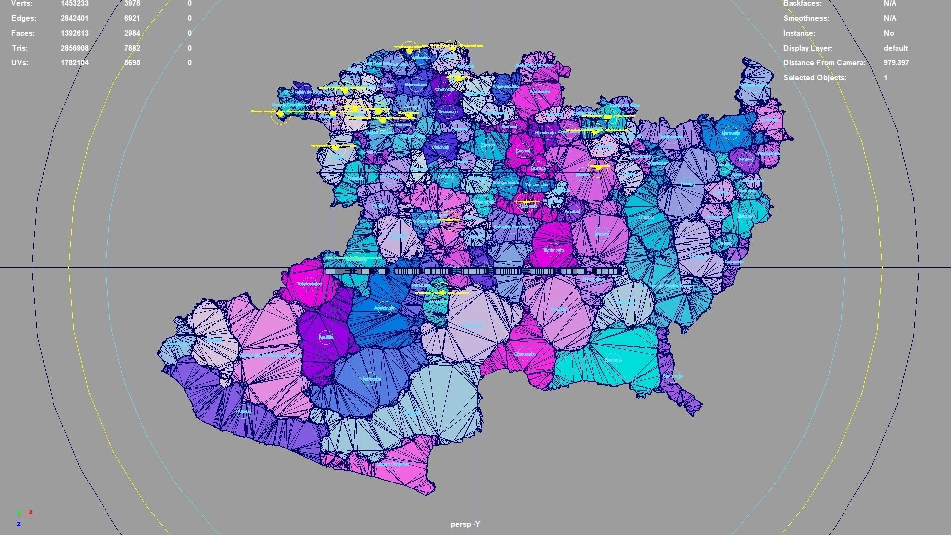 Michoacan Mexico map region geography political geographic 3D model ...