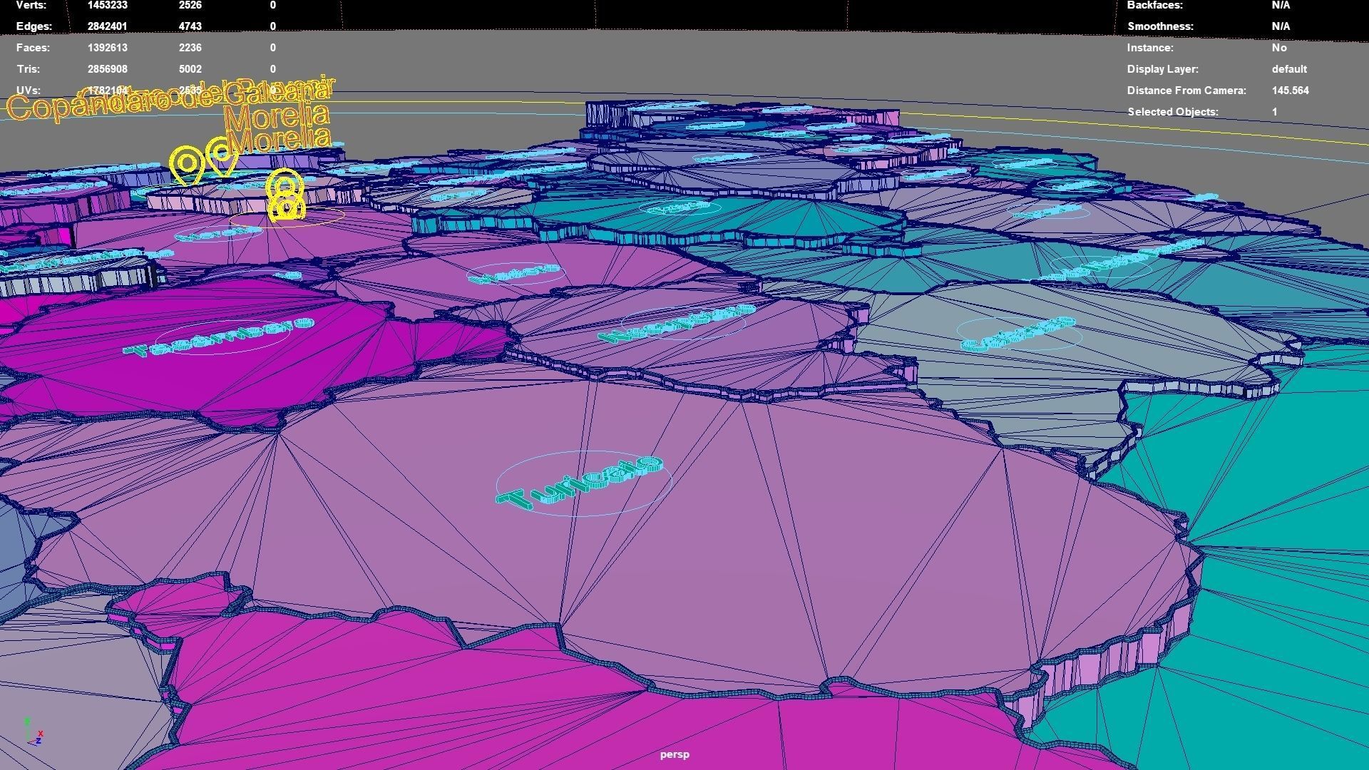 Michoacan Mexico map region geography political geographic 3D model ...