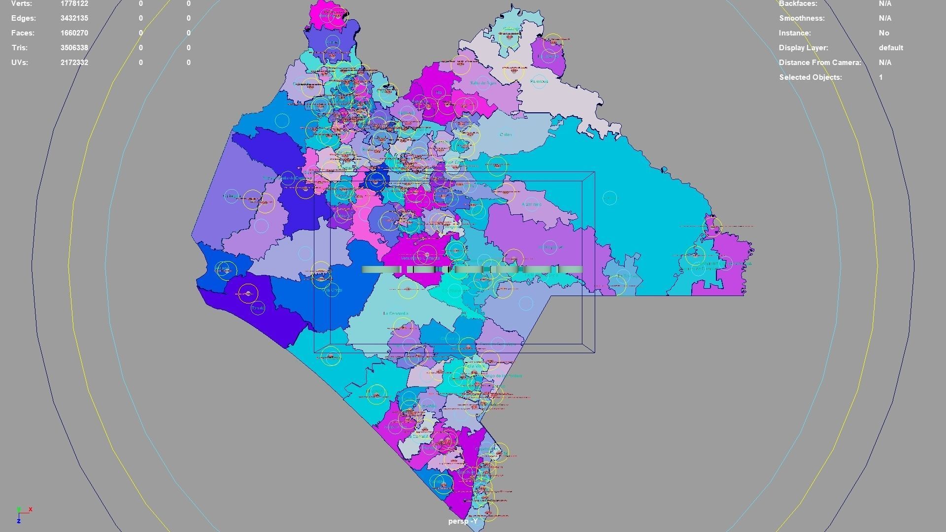 Chiapas Mexico map region geography political geographic 3D model ...
