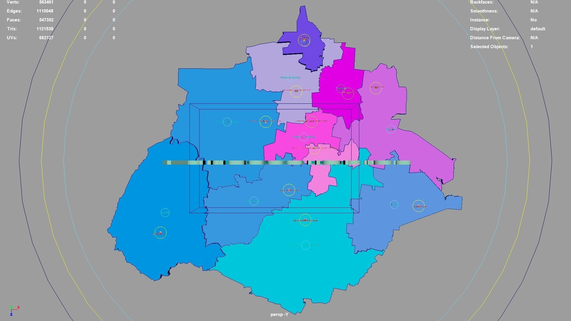 Aguascalientes Mexico map region geography political geographic 3D ...