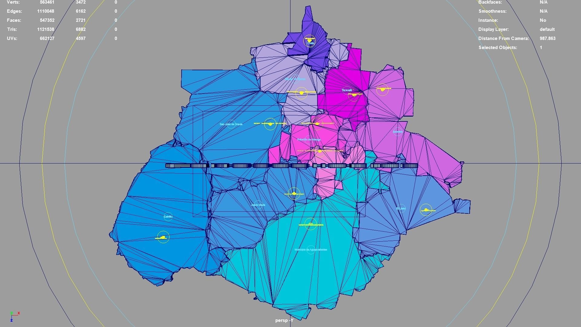 Aguascalientes Mexico map region geography political geographic 3D ...