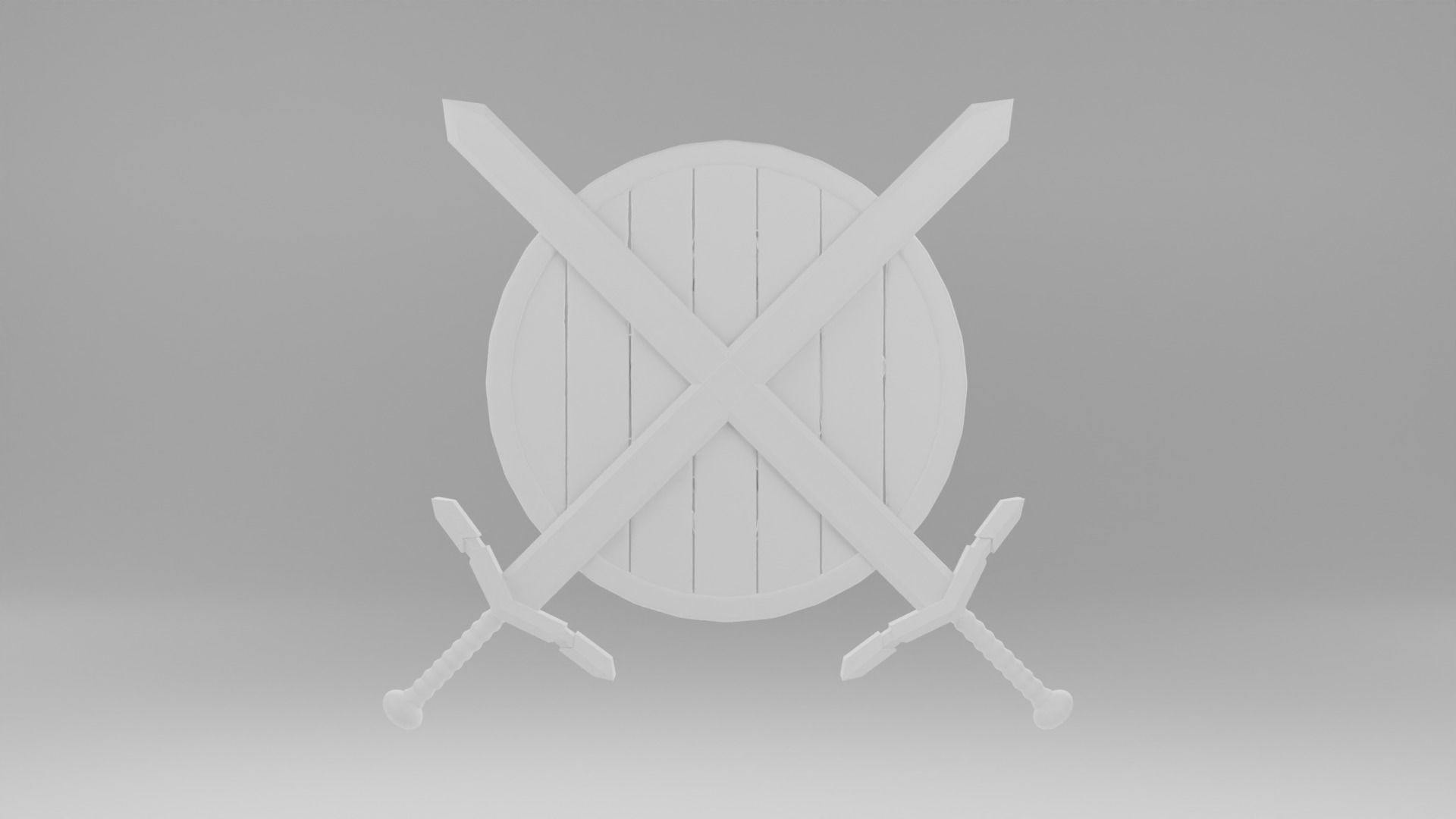 Shield with Swords 3D model 3D printable | CGTrader