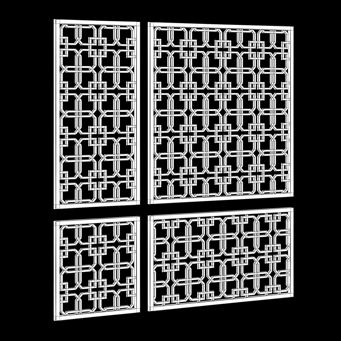 Arabic Islamic pattern wood decorative plaster 3D model | CGTrader