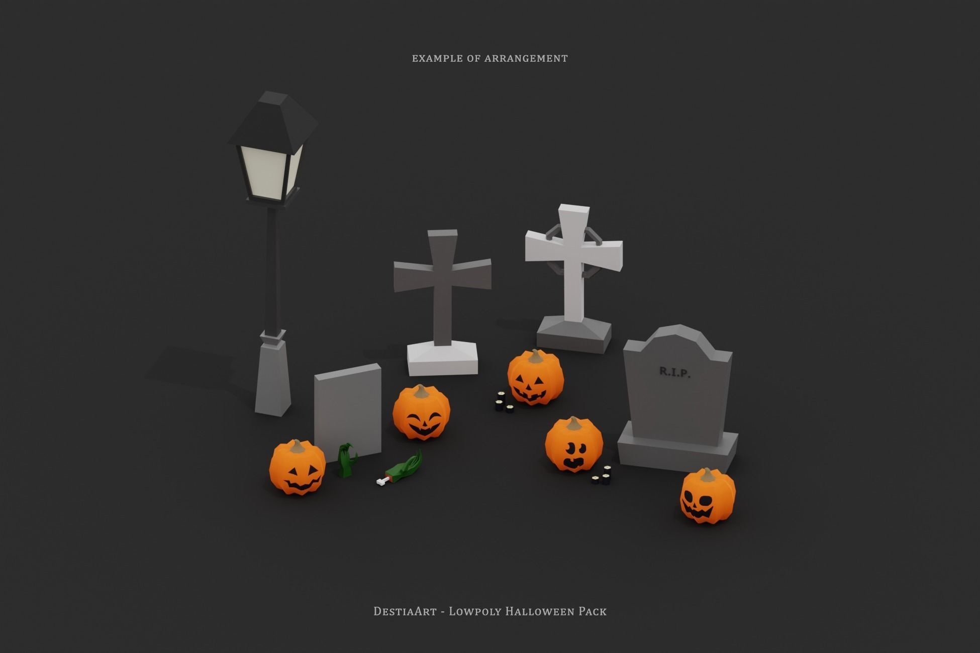 3D model Lowpoly Halloween Pack VR / AR / low-poly | CGTrader