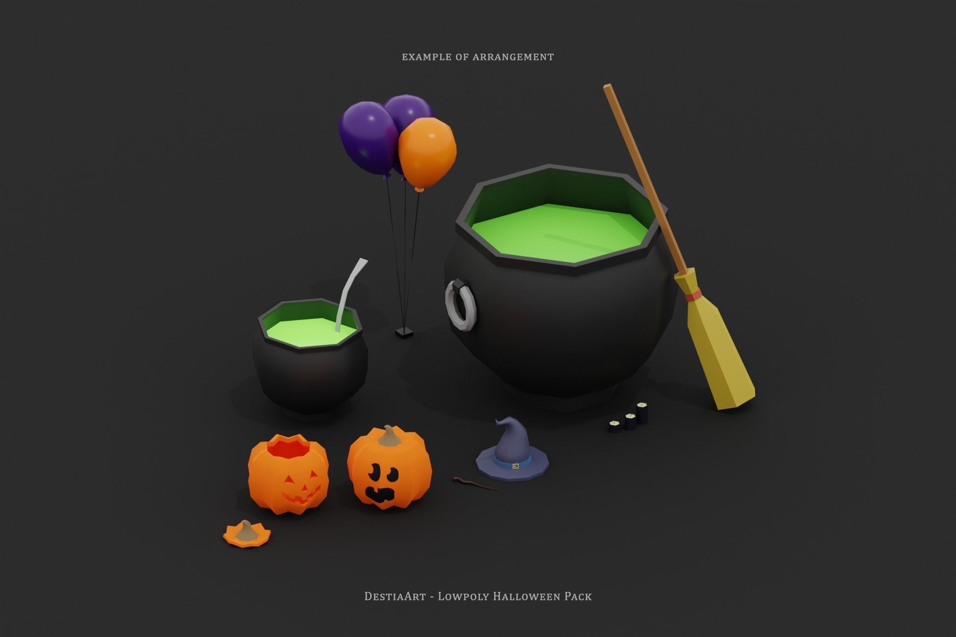 3D model Lowpoly Halloween Pack VR / AR / low-poly | CGTrader