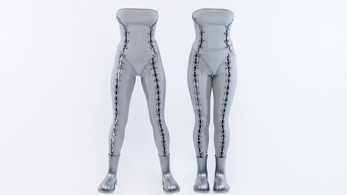 Lace Up Matching Top and Bottom Fitted to Gen8 Body Mesh 3D model ...