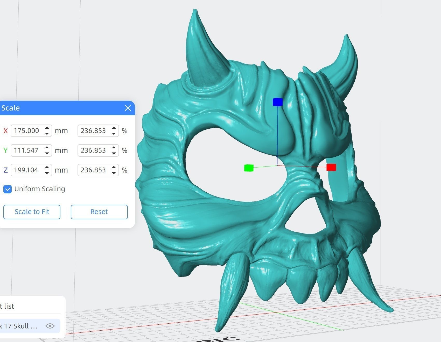 Wearable Mask 17 Skull Horn 3D print model 3D model 3D printable | CGTrader