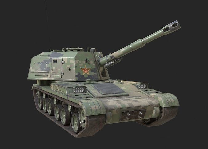 3D model 4 coatings of PLA Army PLZ83 152mm self-propelled howitzer VR ...