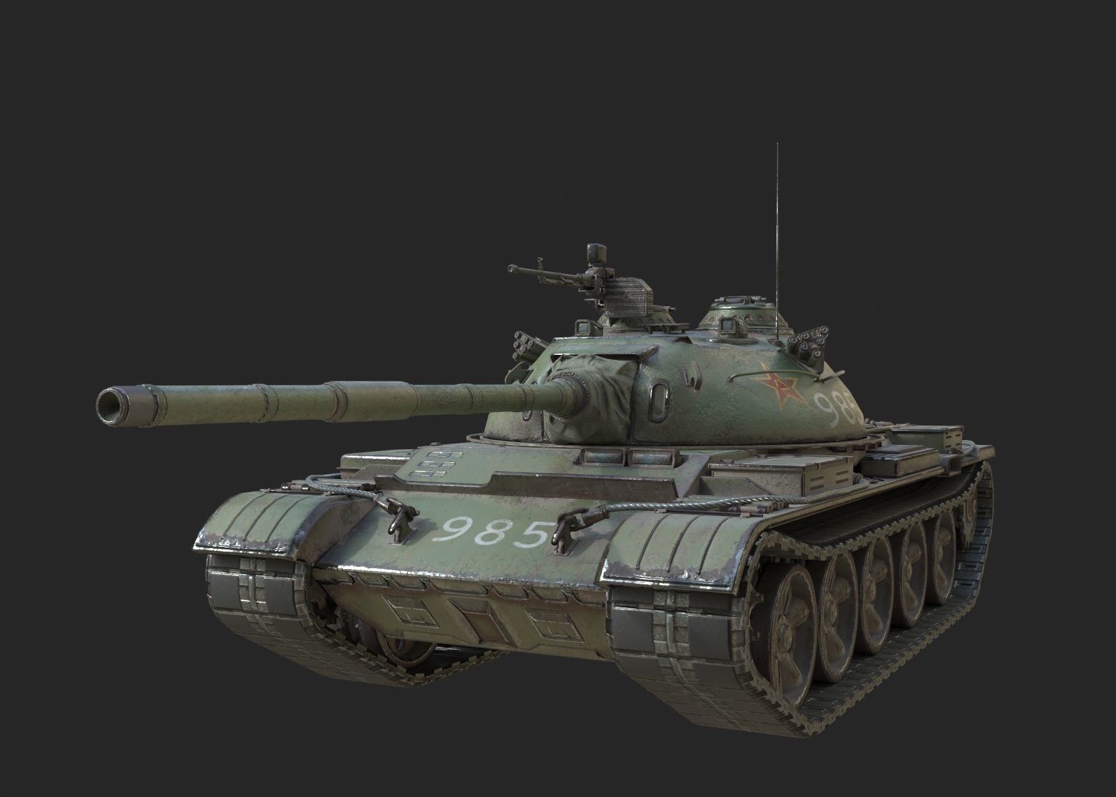 3D model PLA Army ZTZ59 ZTZ-59 Main Battle Tank MBT medium tank VR / AR ...