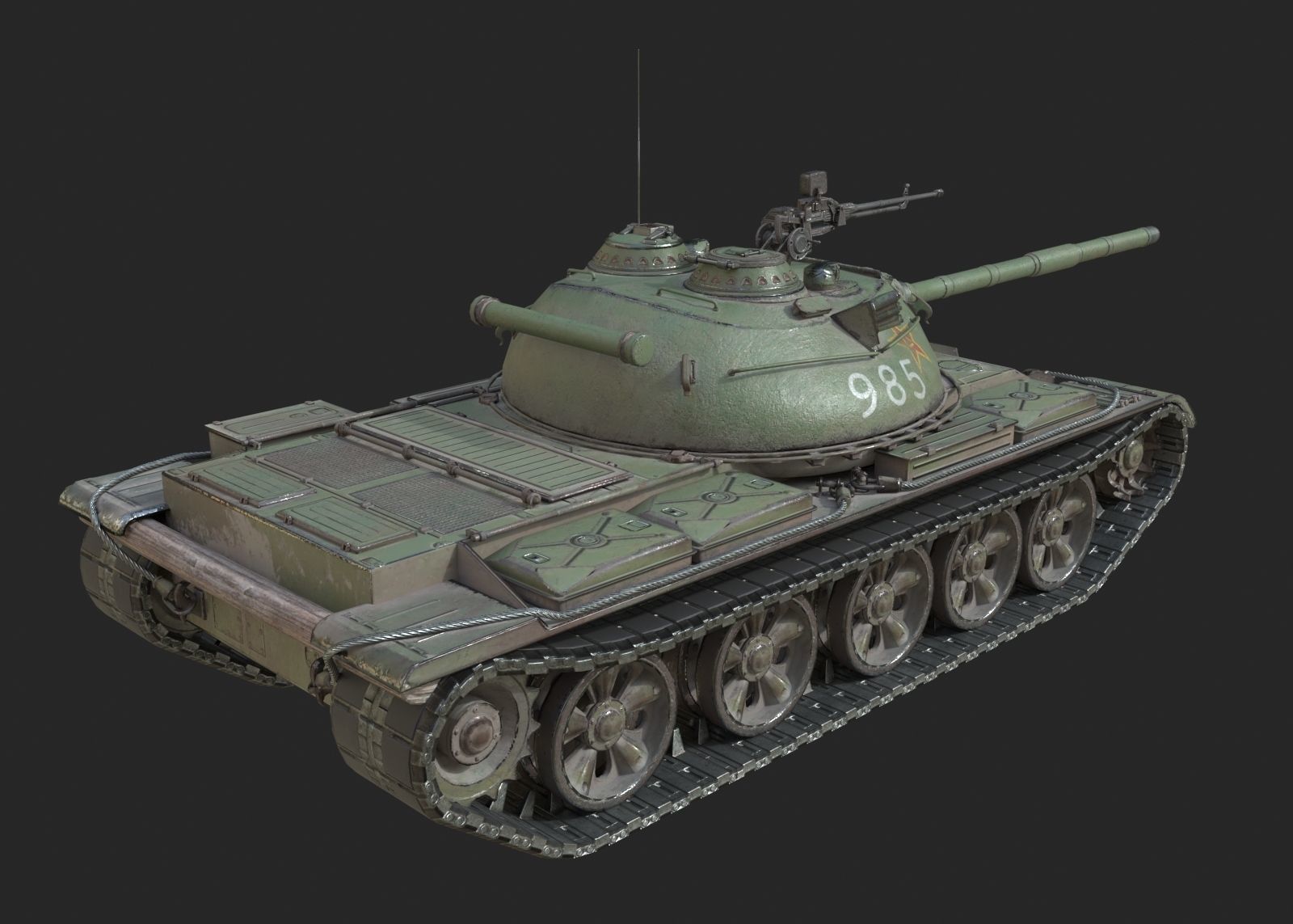 3D model PLA Army ZTZ59 ZTZ-59 Main Battle Tank MBT medium tank VR / AR ...