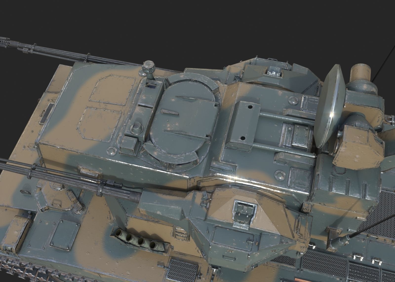 3D model 2 coatings of JSDF Type 87 self-propelled anti-aircraft gun VR ...