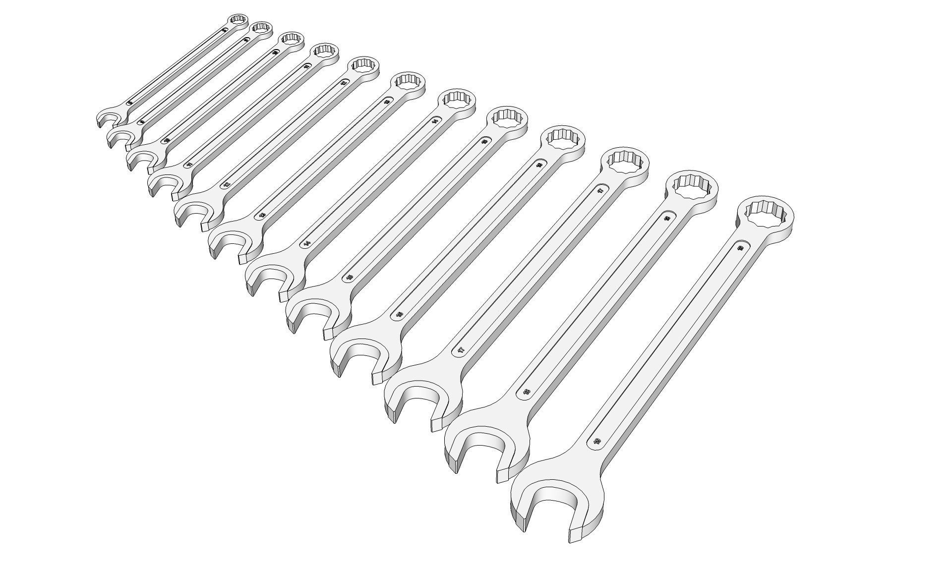 Open End Ring Spanner 3D model | CGTrader