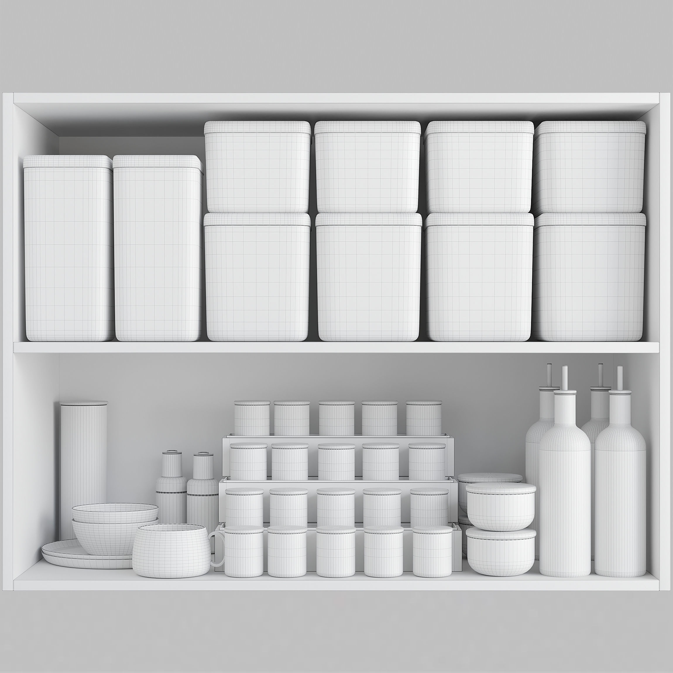 Rack with spices service and olive oil 3D model | CGTrader