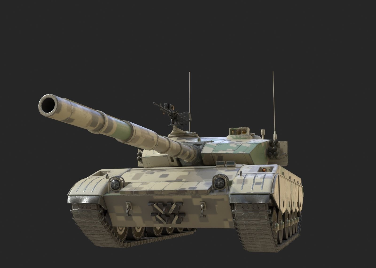 3D model 4 coatings of PLA Army ZTZ96A ZTZ-96A Main Battle Tank MBT VR ...