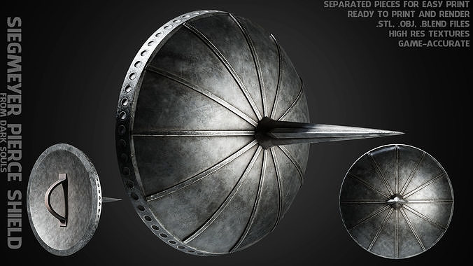 Dark Souls Siegmeyer Pierce Shield for Cosplay 3D model 3D printable ...