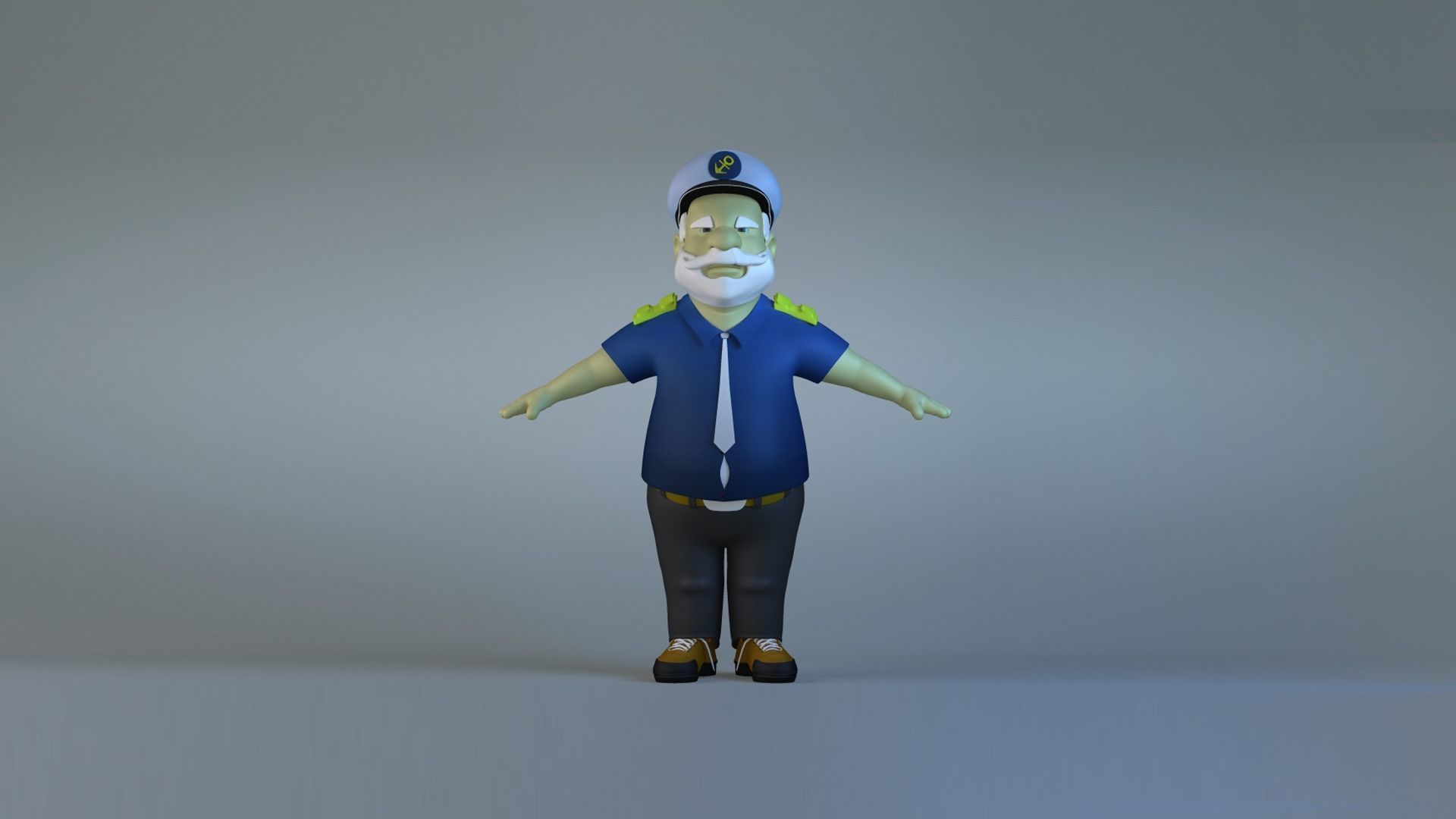Cartoon captain Boatman old man Helmsman pirate 3D model | CGTrader