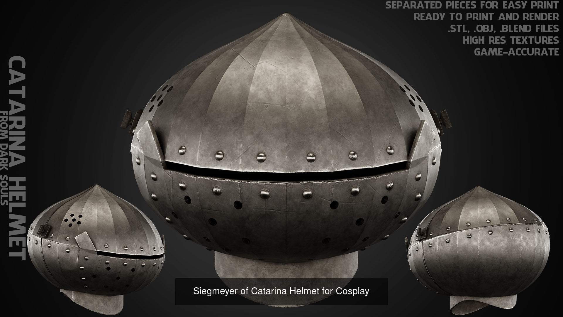 Siegmeyer of Catarina Armor with Sword and Shield for Cosplay 3D Model ...