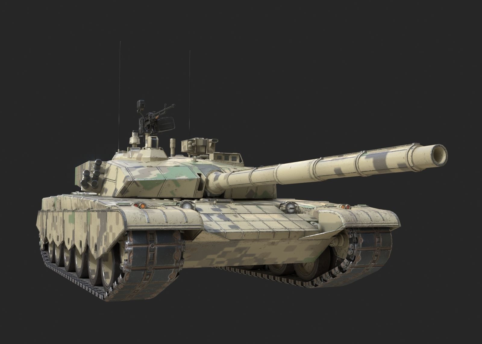 3D model 4 coatings of PLA Army ZTZ99 ZTZ-99 Main Battle Tank MBT VR ...