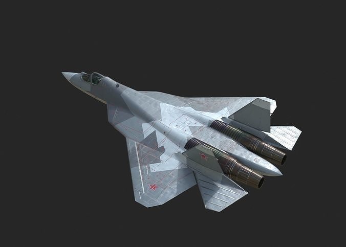 3D model 4 coatings of Sukhoi Su-57 Felon Stealth Fighter VR / AR / low ...