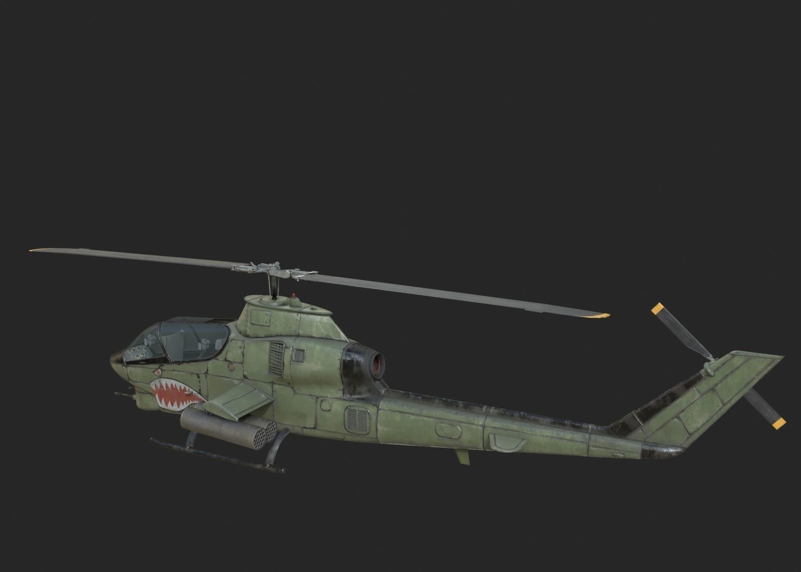 3D model Vietnam War USA Army bell AH1G AH-1G COBRA Attack helicopter VR / AR / low-poly | CGTrader
