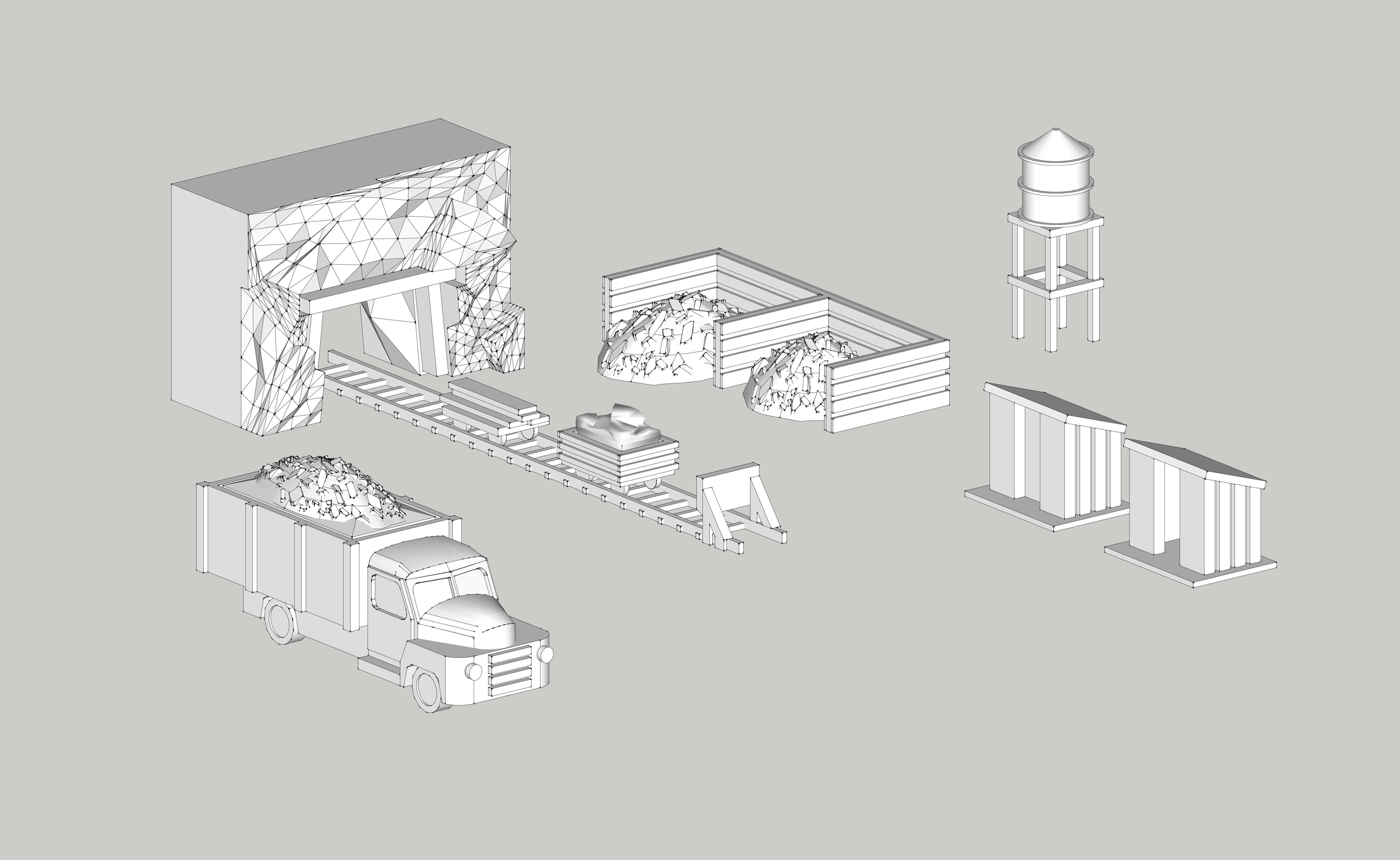 3D model Ore Mining Accessories by Outland Models VR / AR / low-poly ...