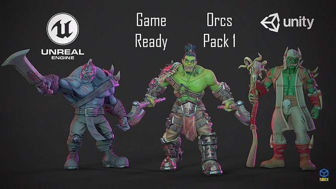 3D model Orcs Pack 1 VR / AR / low-poly | CGTrader