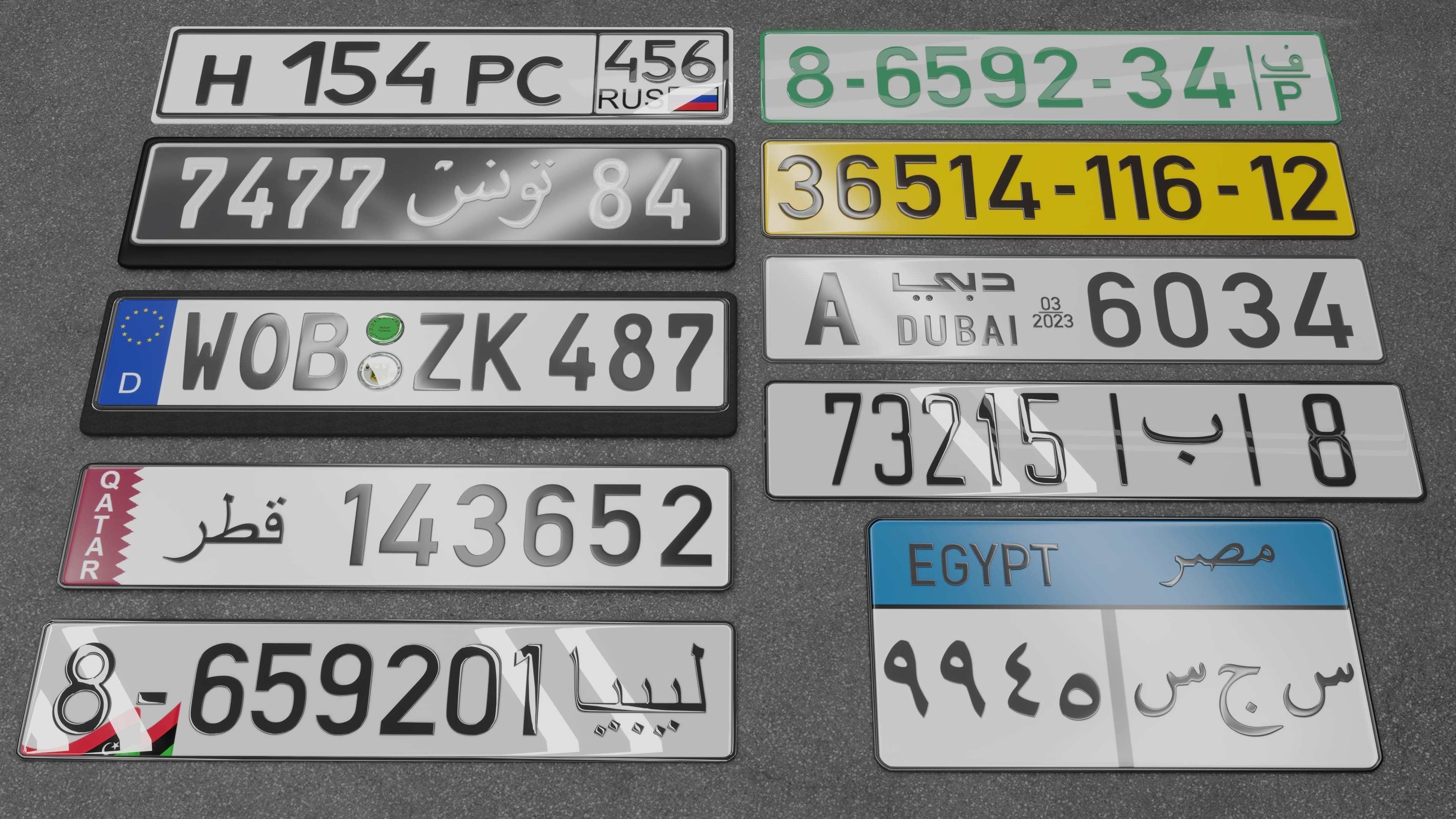 Customizable Arabic license plateS 3D Model Collection | CGTrader