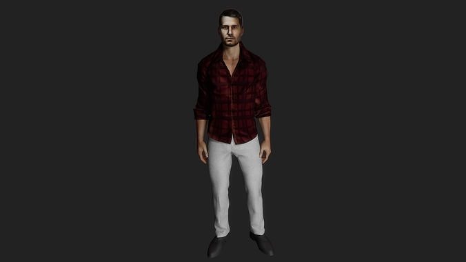 Standard man with stubble 3D model | CGTrader