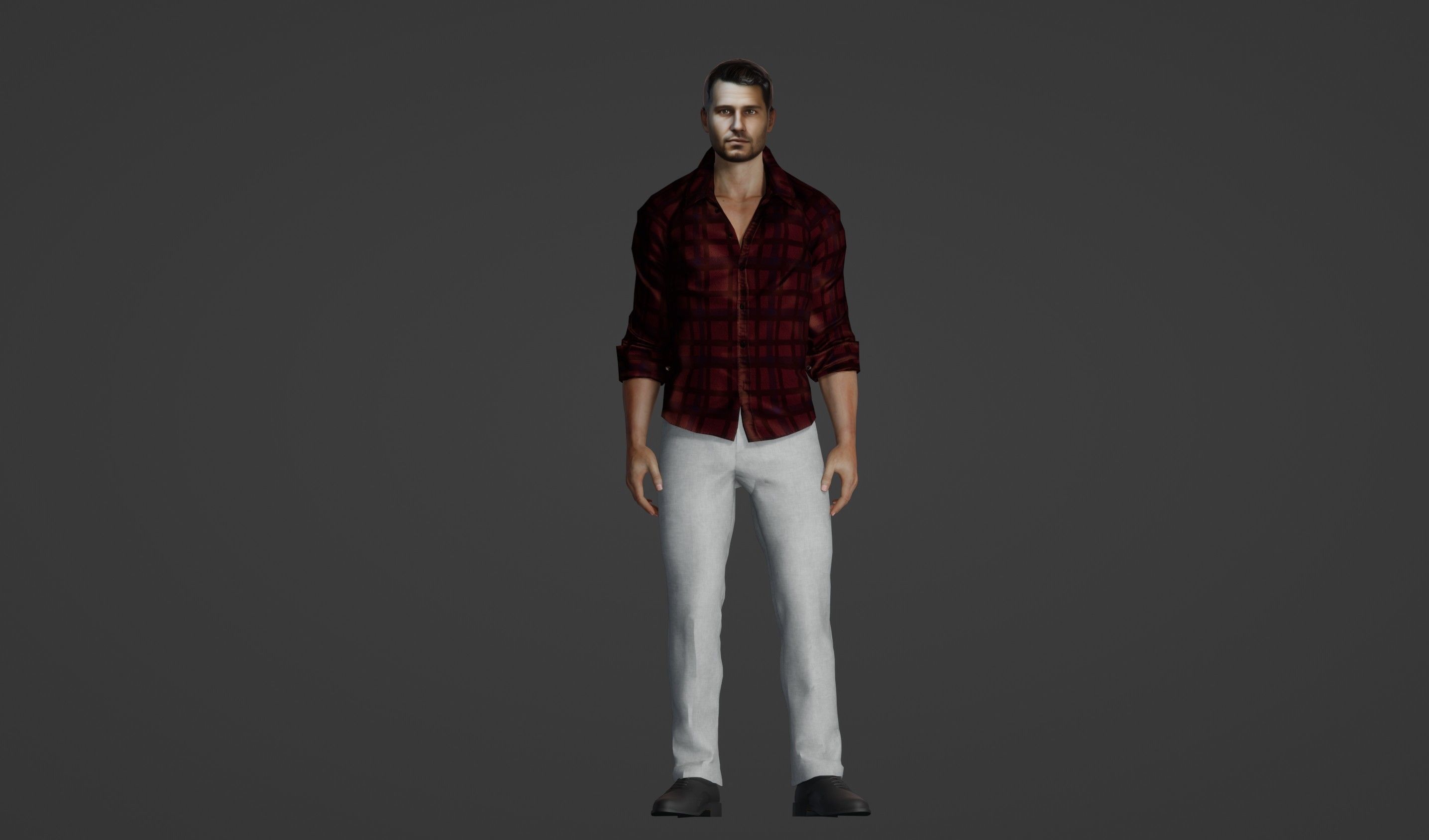 Standard man with stubble 3D model | CGTrader