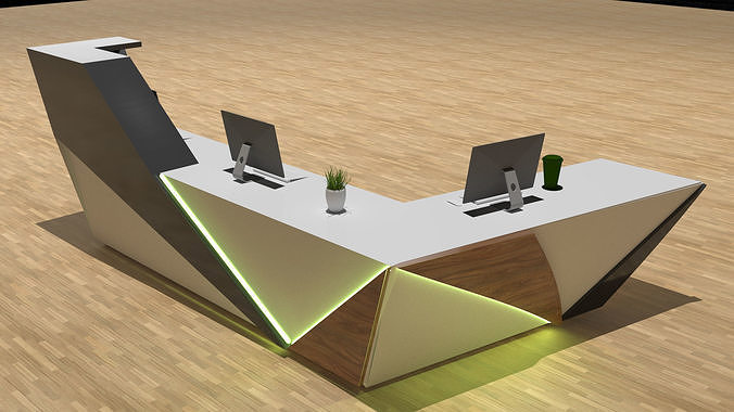 Elegant Reception Desk Table 3D model | CGTrader