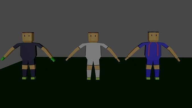 Football player character free 3D model rigged | CGTrader
