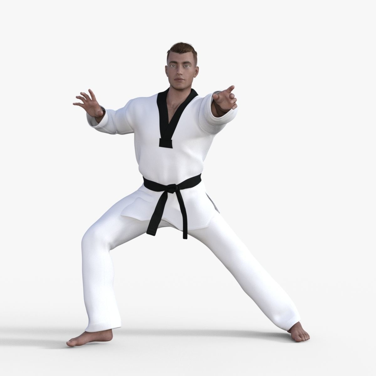 Realistic Karate Man 3D model rigged | CGTrader