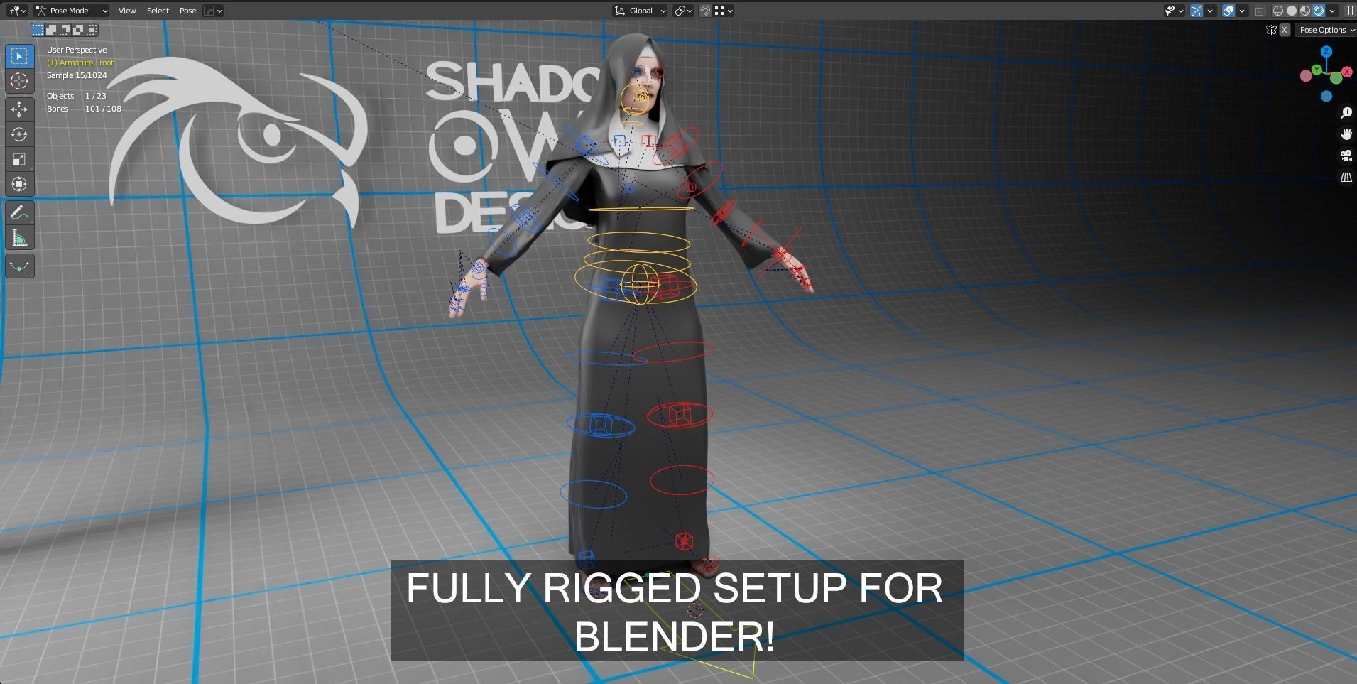 3D model Demonic Nun- Game Ready Horror Character VR / AR / low-poly ...