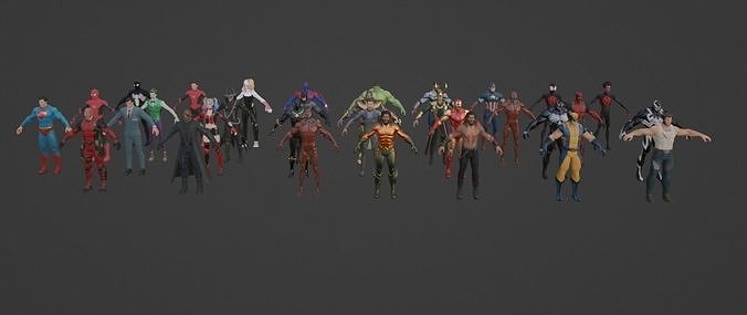 3D model Super Hero Package Fortnite Skins VR / AR / low-poly | CGTrader
