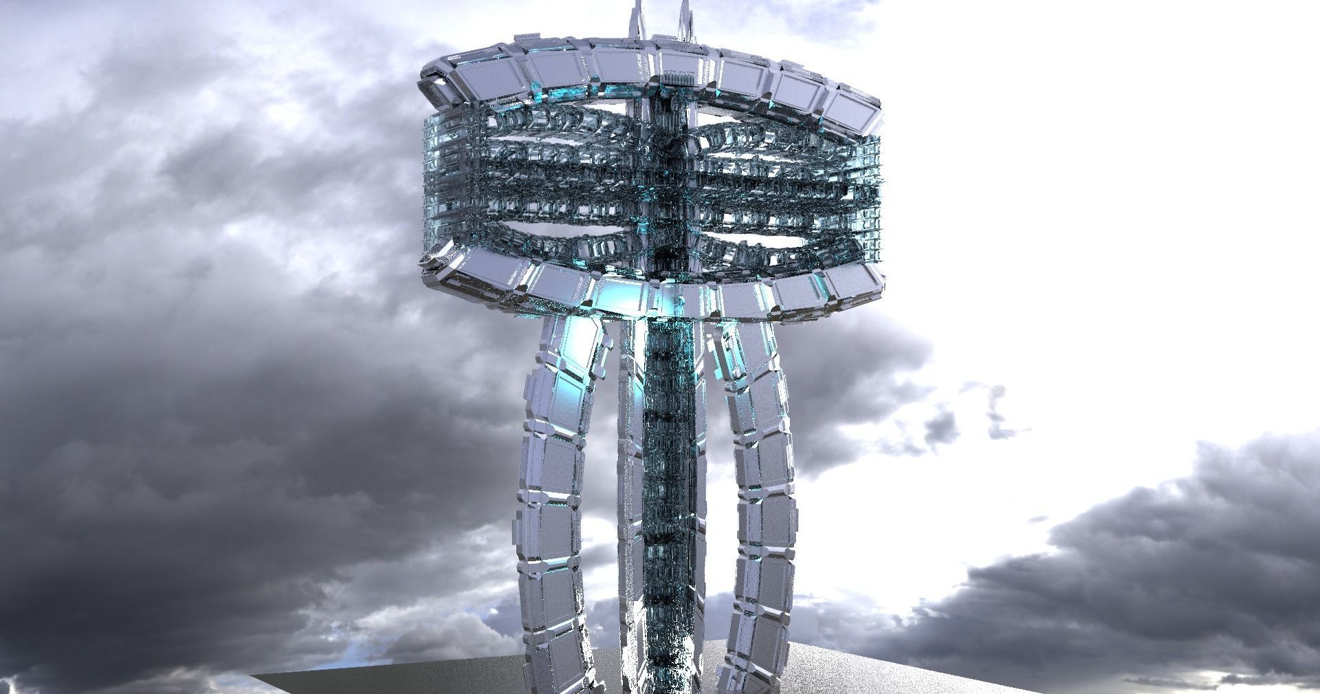 Cyberpunk Elite Tower spire 3D model | CGTrader