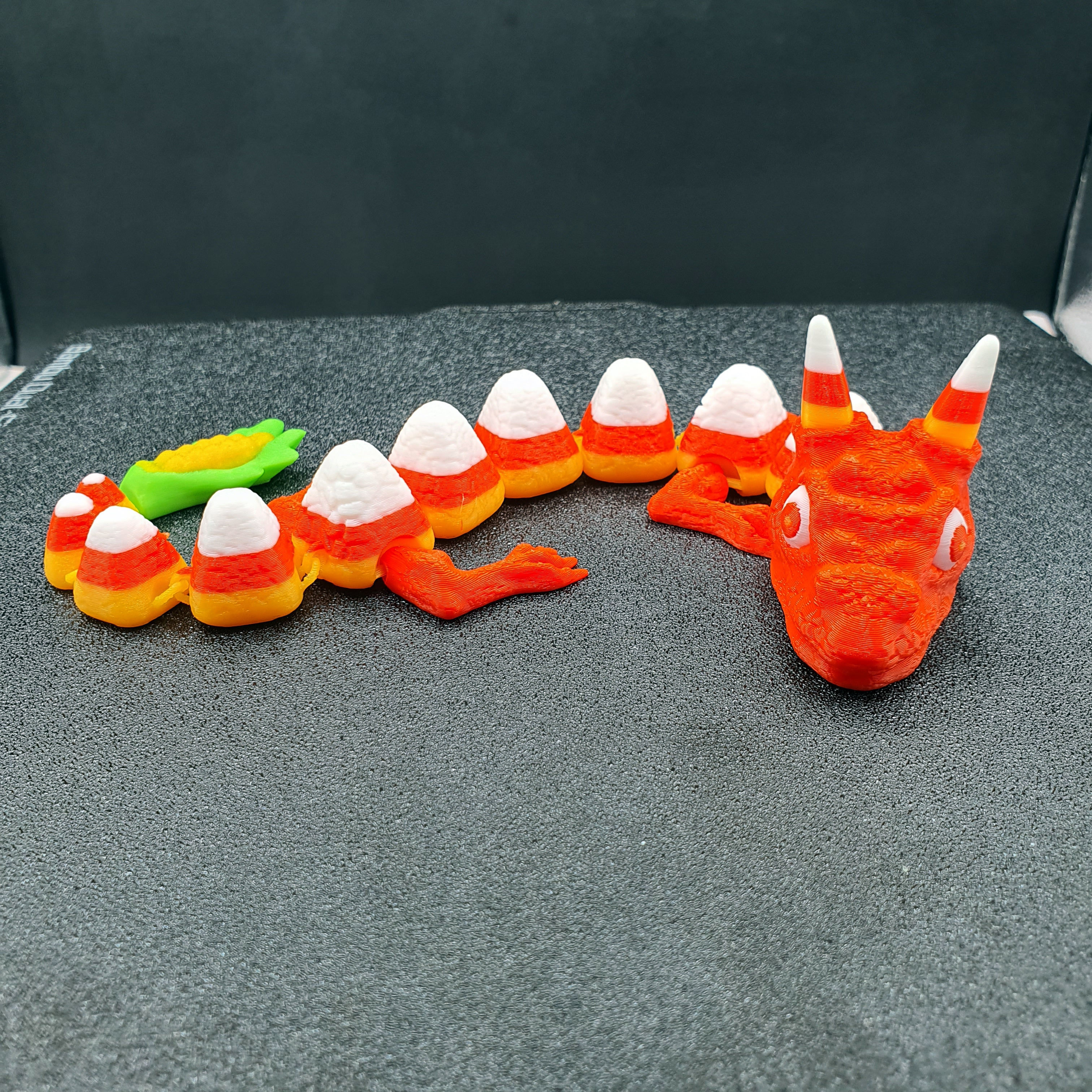 ARTICULATING CANDY CORN DRAGON FLEXI PRINT IN PLACE 3D model 3D ...