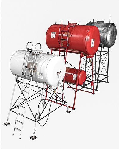 3D model Overhead Fuel Storage Tanks 3 Pakage VR / AR / low-poly | CGTrader