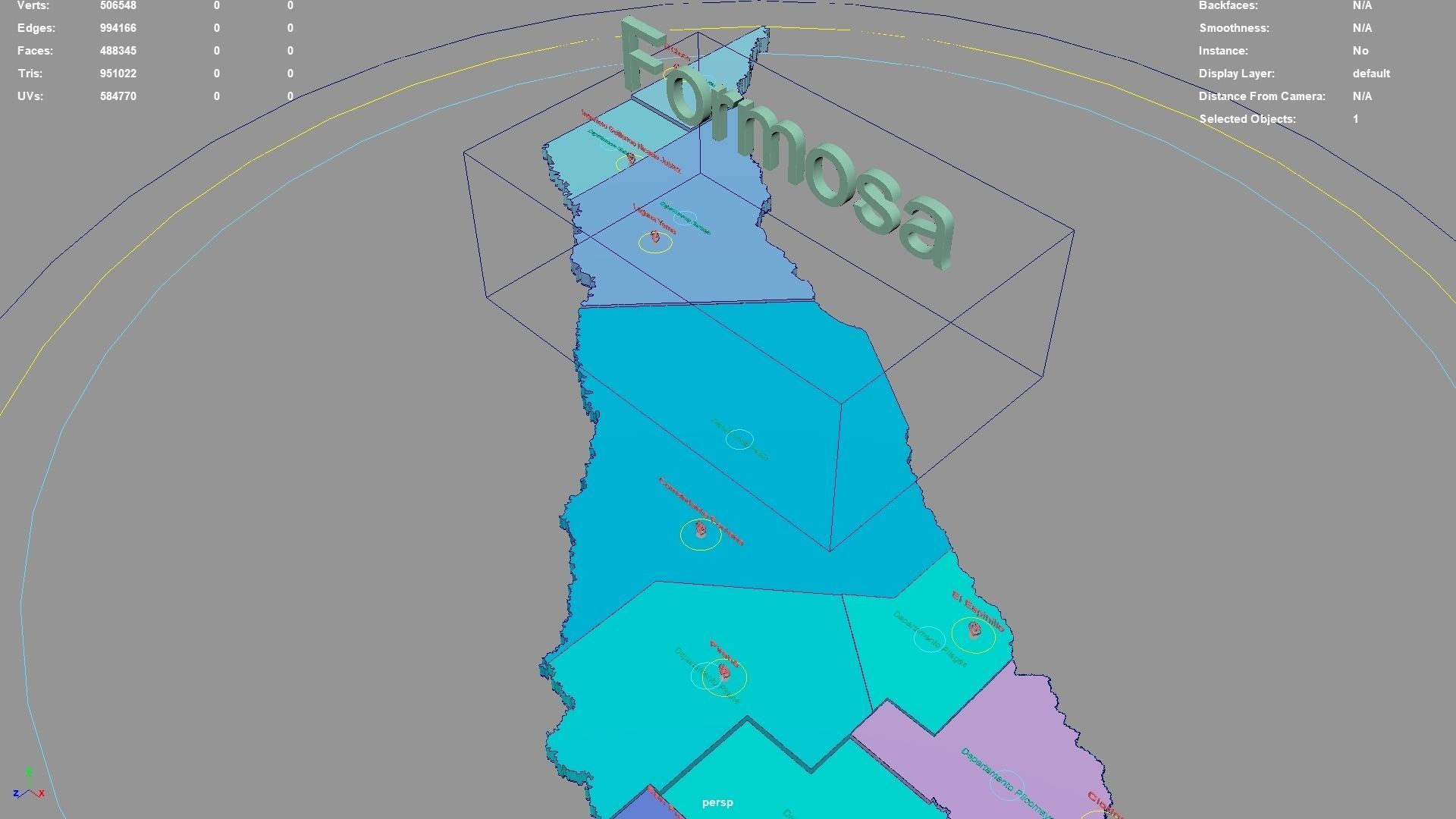 Formosa Argentina map region geography political geographic 3D model ...