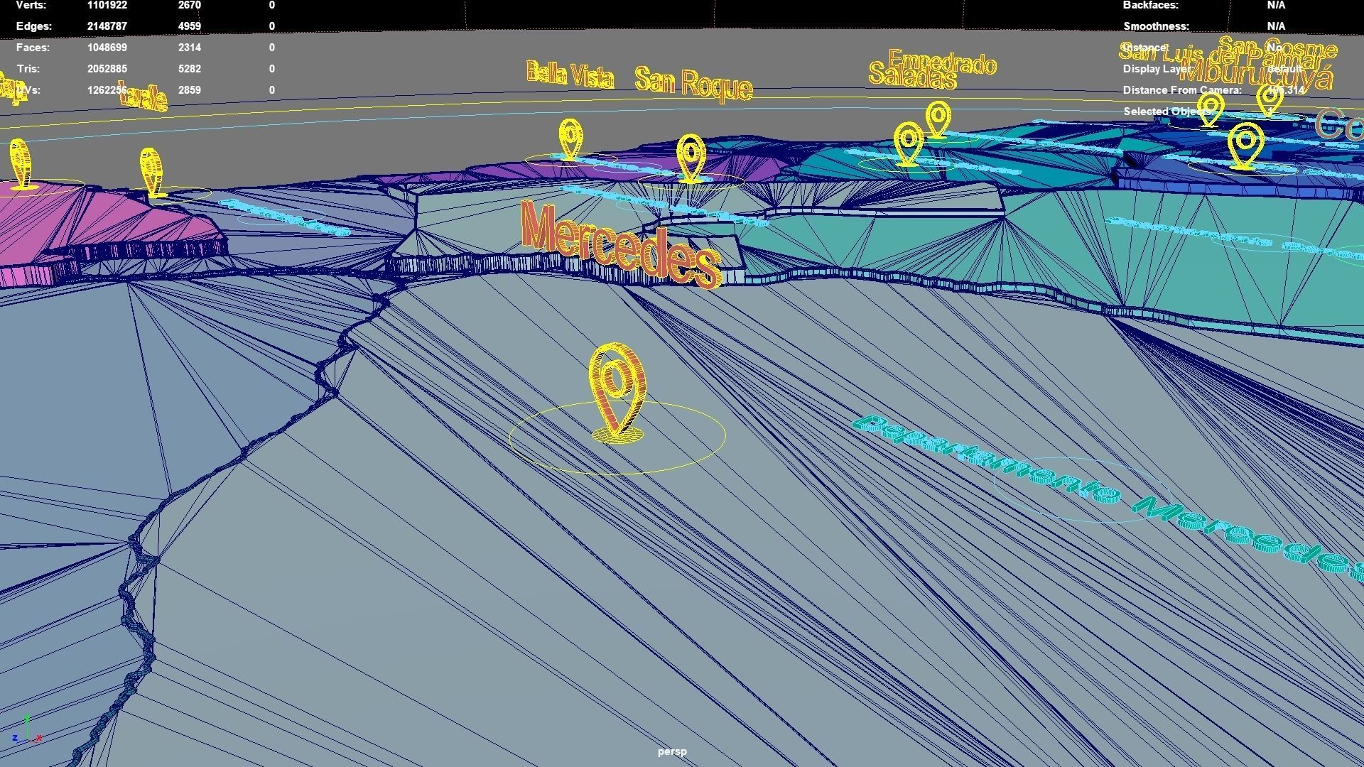 Corrientes Argentina map region geography political geographic 3D model ...