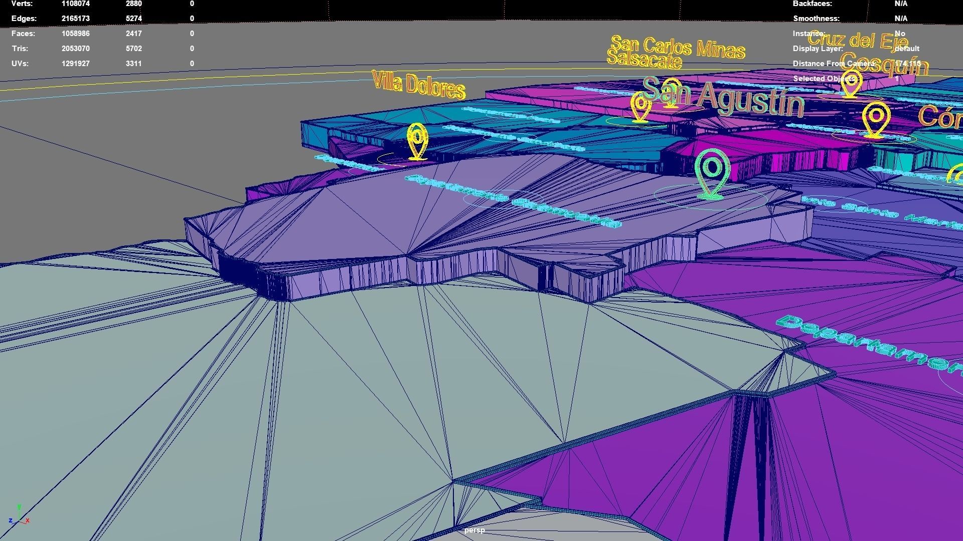 Cordoba Argentina map region geography political geographic 3D model ...