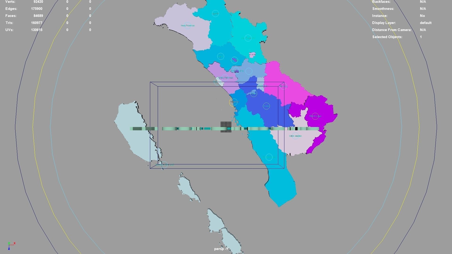 West Sumatra Sumatra Indonesia map region geography political 3D model ...