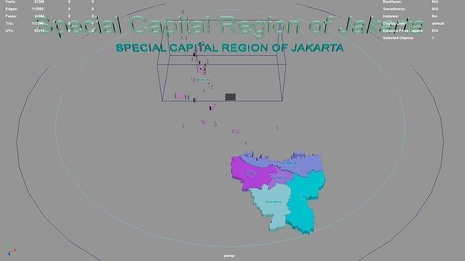 Special Capital Region of Jakarta Java Indonesia map region 3D model ...