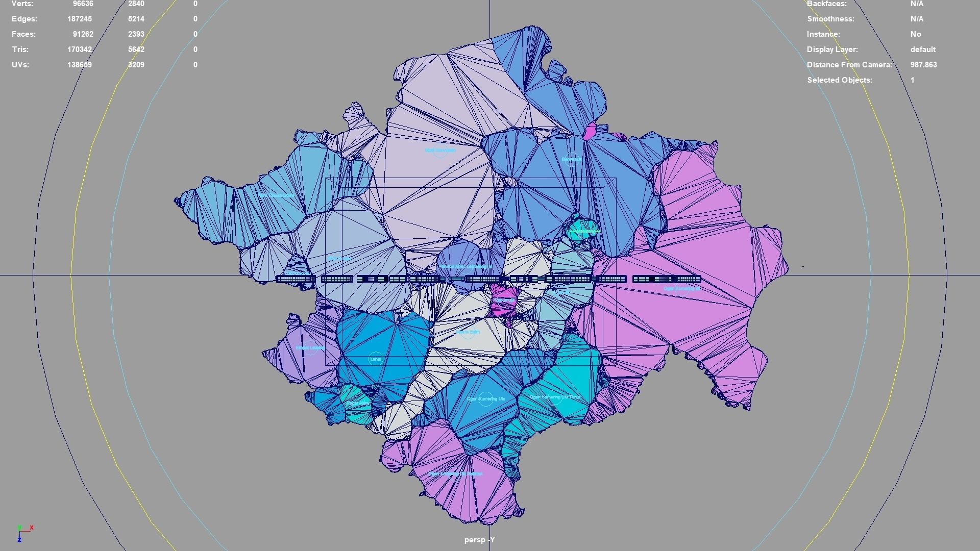 South Sumatra Sumatra Indonesia map region geography political 3D model ...