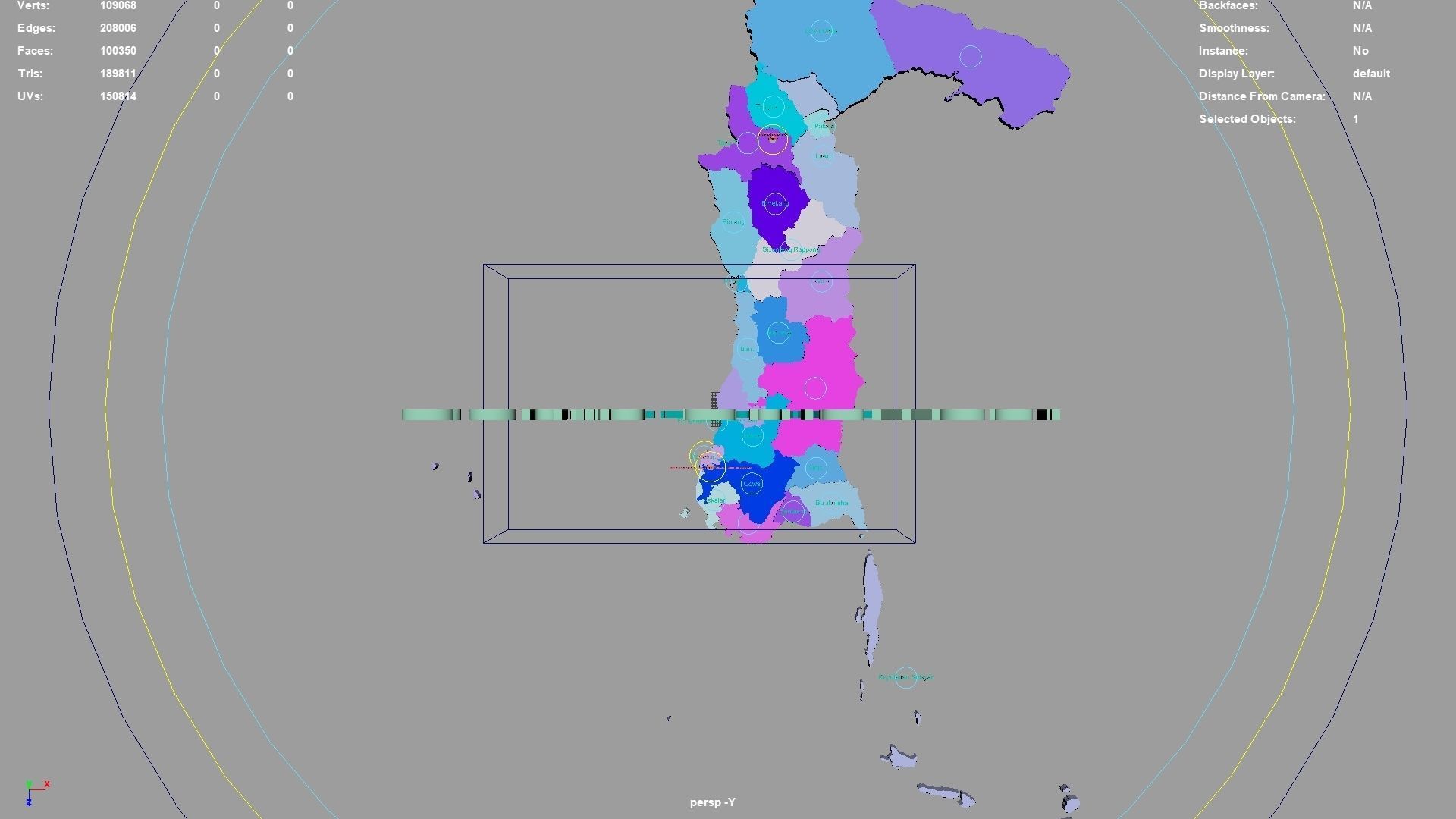 South Sulawesi Sulawesi Indonesia map region geography 3D model rigged ...