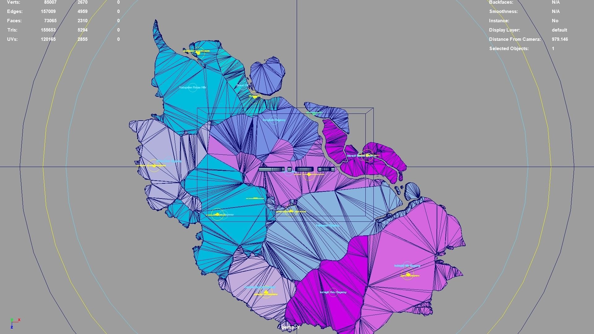 Riau Sumatra Indonesia map region geography political 3D model rigged ...